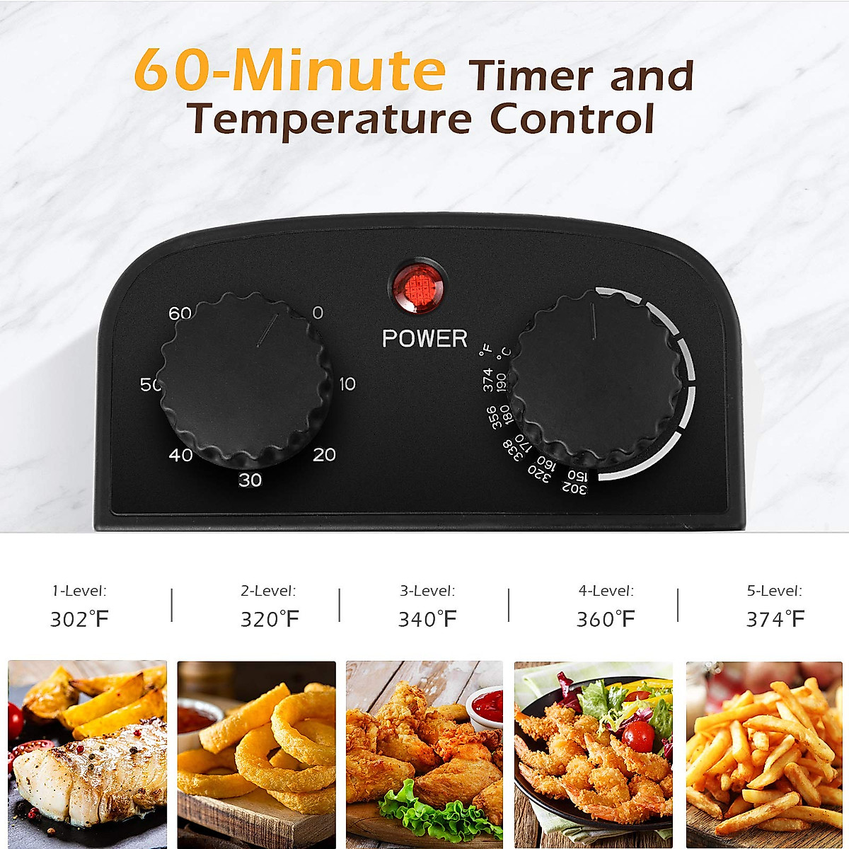 ARLIME Deep Fryer with Basket, 3.2 Qt/3L Electric Fryer with Adjustable Temperature & Timer, Removable Oil-Container & Lid w/View Window, Stainless Steel Small Deep Fryers for Home Use, Kitchen