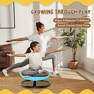 Zhenx Spinning Chair for Kids, Autism Kids Swivel Chair, Kids Sensory Chair, Spinning Chair for Autistic Kids & ADHD Children, Sit and Spin Training Body Coordination(Blue)