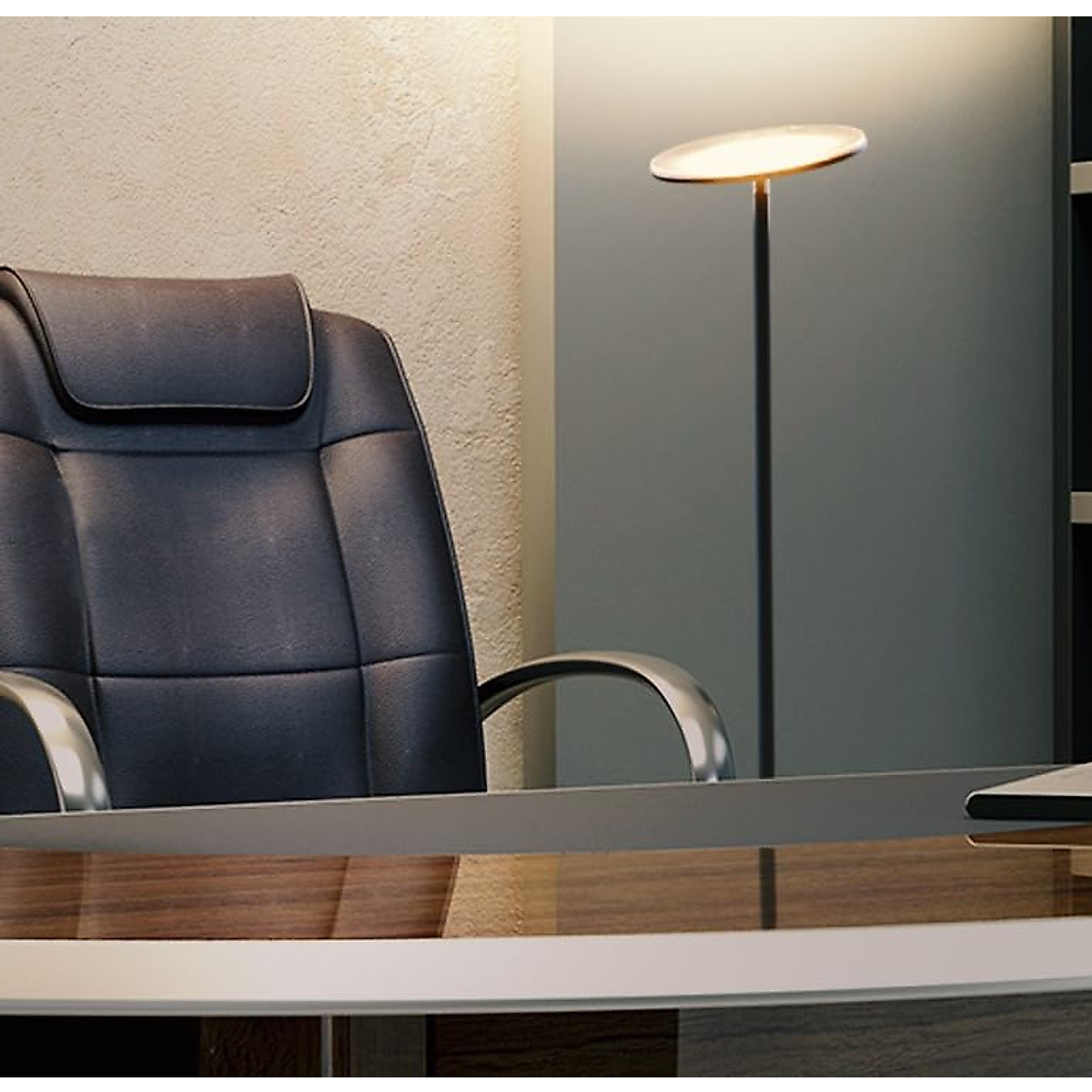 Brightech Sky LED Floor lamp, Torchiere Super Bright Floor Lamp for Living Rooms & Offices - Dimmable, Tall Standing Lamp for Bedroom Reading - Black