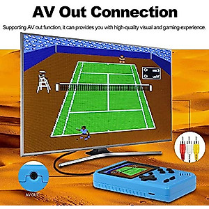 Handheld Games Console for Kids Adults Retro FC Video Games Consoles 3 inch Screen 400 Classic Games Player with AV Cable Can Play on TV (Blue)