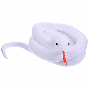 LUOZZY Prank Snake Doll Plush Snake Model Large Snake Stuffed Fake Snake Prop Halloween Decor, White - 200CM