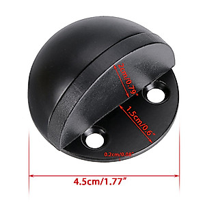 Sumnacon Floor Door Stopper, Stainless Steel Door Stopper with Rubber Bumper-Contemporary Safety Floor Mounted Doorstop with Hardware Screws, Heavy Duty Home Commercial Floor Door Stop (5 Pcs Black)