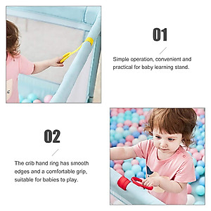 TOYANDONA 8pcs Baby Toddler Crib Pull Ring Safety Stand Up Rings for Kids Walking Training Tool