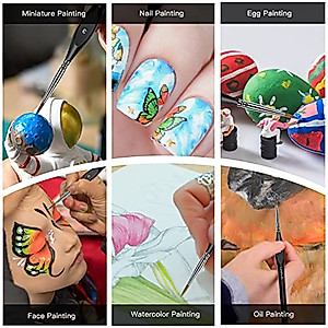 Micro Detail Paint Brush Set, 10pcs Small Miniature Fine Paint Brushes for Acrylic Painting, Miniature Detailing ,Figures, Models, Oil, Watercolor, Citadel Paint, Warhammer 40K&Line Drawing (Black)