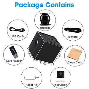 Pomocuty Wireless Camera Mini Hidden Spy Portable Small Nanny Cam with Night Vision and Motion Detection HD 1080P Body Surveillance Cameras for Home Security Indoor/Outdoor