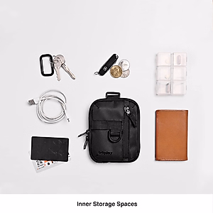 bitplay Essential Pouch, Black - Lightweight CORDURA Crossbody Bag/Travel Neck Pouch