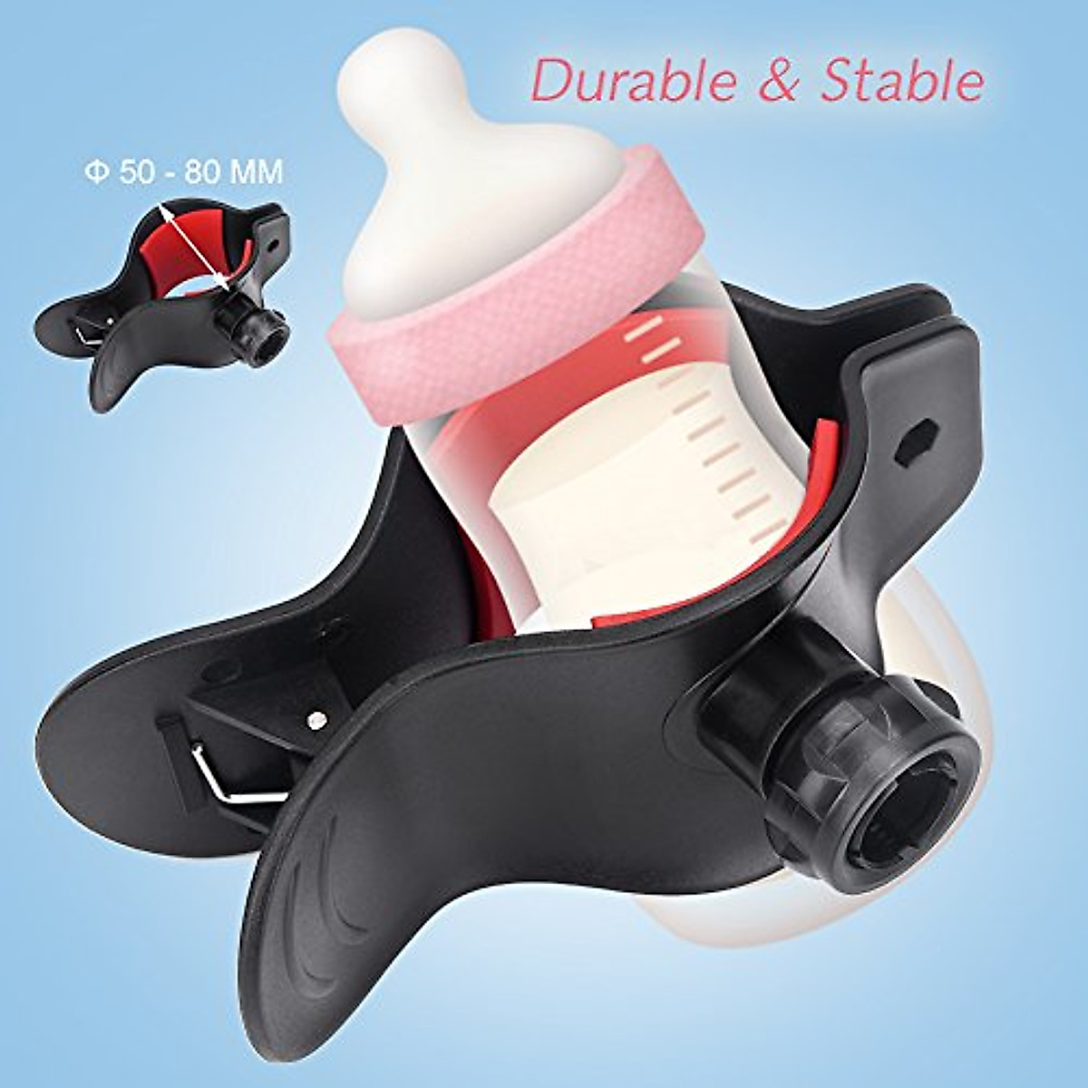 360 Degree Adjustable Kids Babies Water Milk Feeding Bottle Holder Clamp Bracket,Keep Bottles Secure & Off The Floor,Improves Hand Eye Coordination and Motor Skills