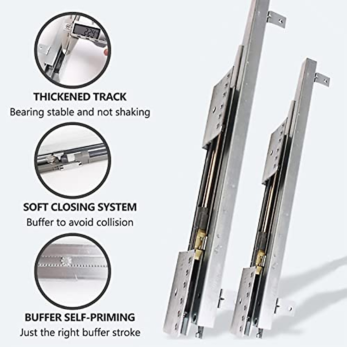 Pull Out Cabinet Drawer Organizer Heavy Duty Telescopic Double Tier Wire Basket Slide Out Shelf Storage 304 Stainless Steel Slide Out Cabinet Organizer for Cupboard, Pantry, Chrome (49W*42D*13H(cm))