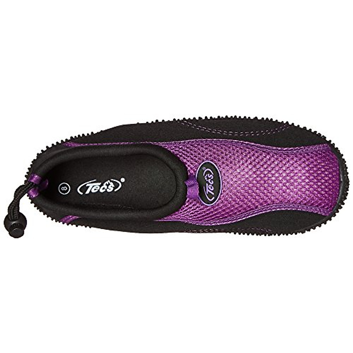 TECS Women's Aquasock Water Shoe (Purple/Black, 7)