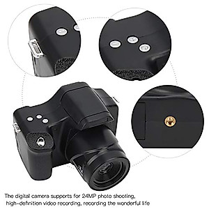 Jopwkuin Small Camera, 24MP Photo Shooting Digital Camera 1500mAh Large‑Capacity Battery for Travel for Home Use(Standard Version + Wide-Angle Lens)