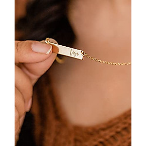 Zen & Zuri Personalized Name Gold Filled Bar Necklace, Customized, Gift for Her, Mother's Day, Valentine's Day, Bridesmaid Proposal Box
