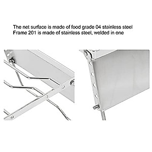 Mini Portable Outdoor Folding Campfire Grill, Foldable Stainless Steel Barbecue Grill Grate, with Wind Screen for Garden