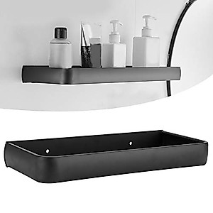 30cm Wall Mounted Bathroom Shelf, Space Aluminum Wall-Mounted Hollow Modern Simple Storage Rack Basket Kitchen Bedroom Organizer for Cosmetic Seasoning Jars (Single Layer),Rack
