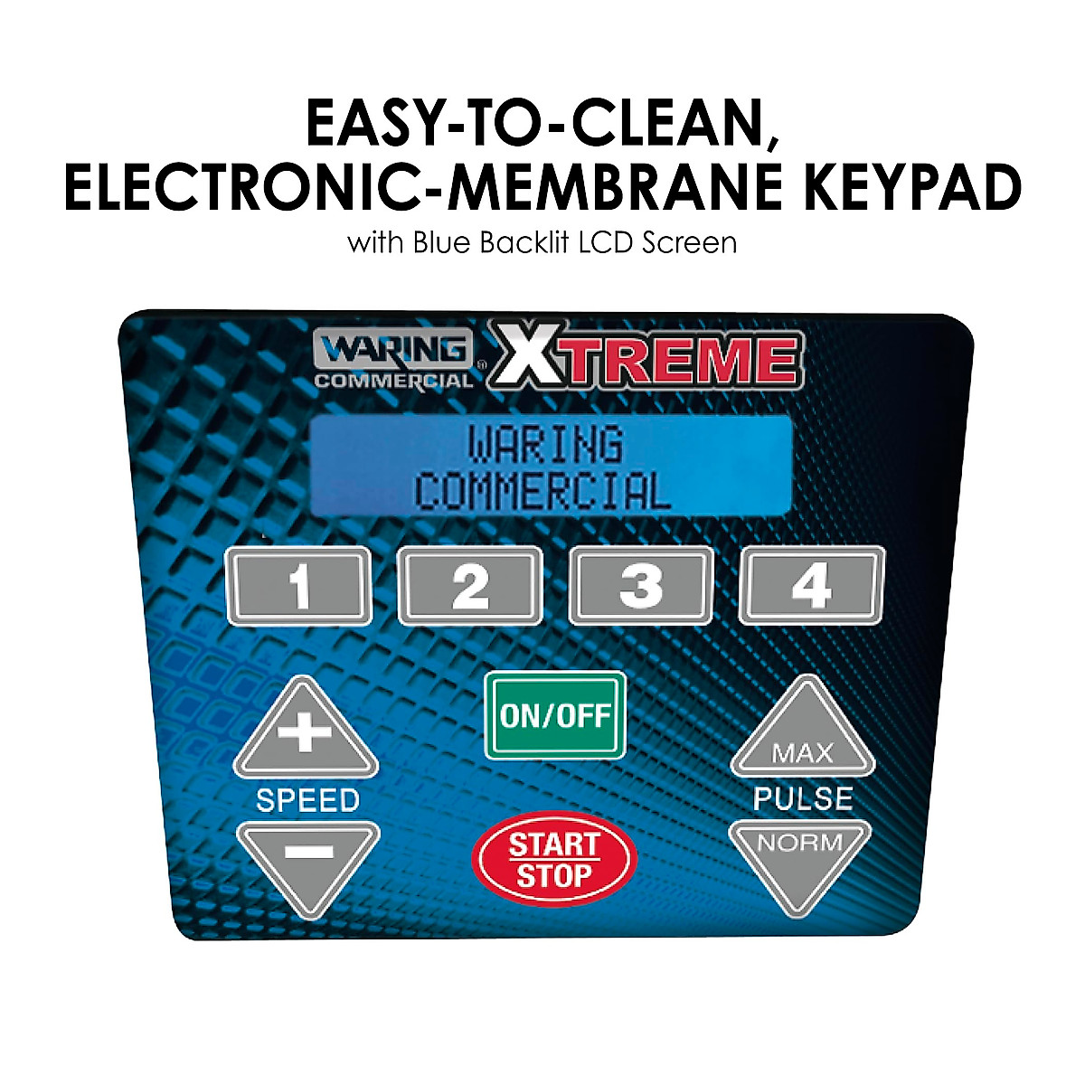 Waring Commercial MX1300XTXP 3.5 HP Blender with 4 recipe programable LCD Display and a 48 oz. BPA Free Copolyester Container, 120V, 5-15 Phase Plug