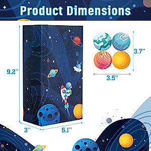 DECORLIFE 24PCS Space Goodie Bags, Outer Space Party Favor Bags for Birthday Party, Perfect for Boys, Girls, Kids, Stickers Included, 4 Styles