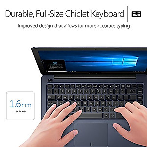 ASUS L402SA Portable Lightweight Laptop PC, Intel Dual Core Processor, 4GB RAM, 32GB Flash Storage with Windows 10 with 1 Year Microsoft Office 365 Subscription