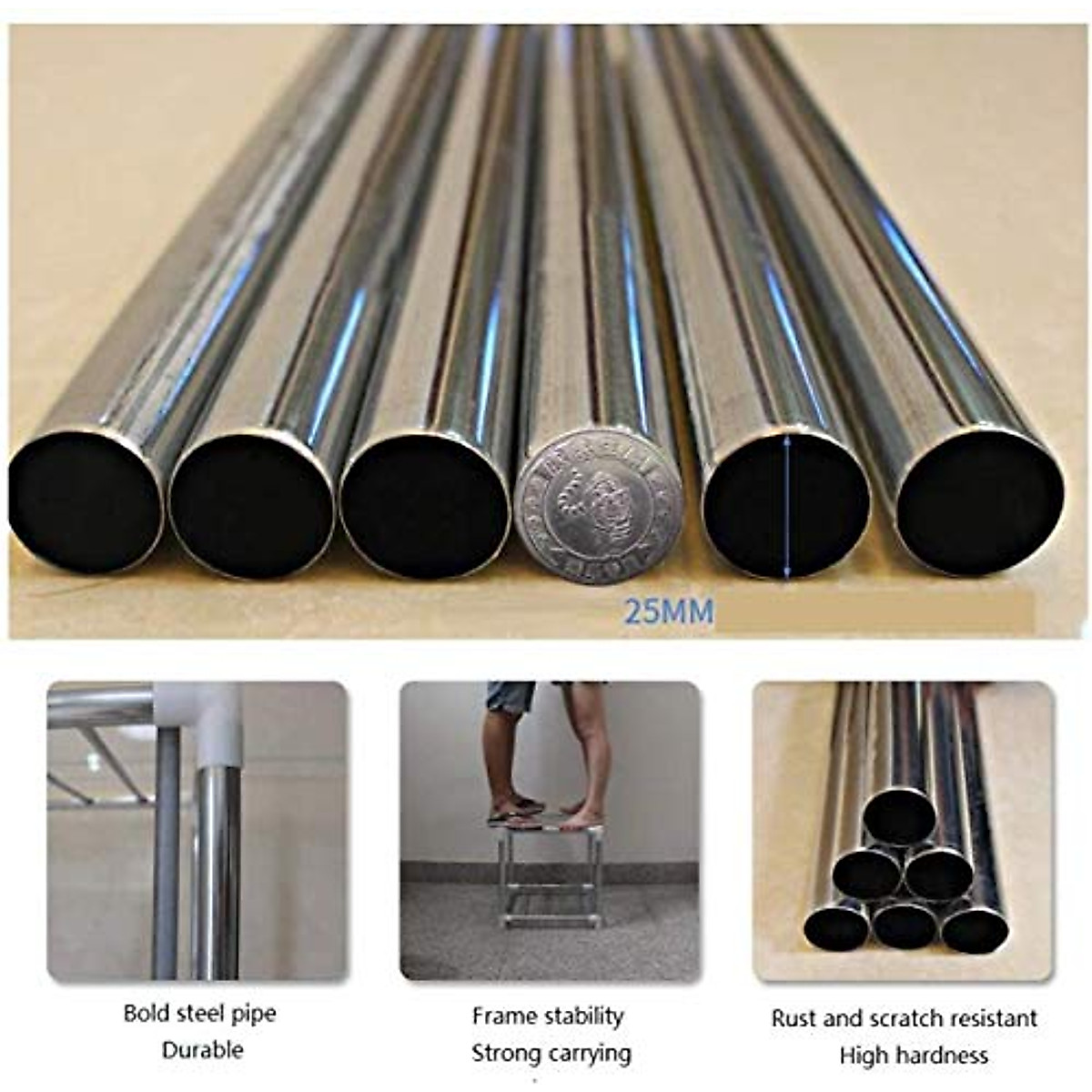 SHAWLA Shoe Rack, Shoe Rack, Wardrobe Portable Closet for Bedroom, Shelves Fabric Foldable Closet Storage Organizer Easy to Assemble for Clothes Shoes,Stripe 110x45x165CM (Town)