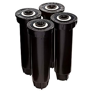 Rain Bird 1804AP4PK Professional Pop-Up Sprinkler, Adjustable 0° - 360° Pattern, 8' - 15' Spray Distance, 4" Pop-up Height, 4-Pack, Black