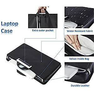Laptop Lap Desk with All in One Bag to Hold Laptop Computer up to 17.3 Inch, Home Office Bed Desk with Cushion Sofa Desk, Laptop Stand with Wrist Pad (Black Carbon)