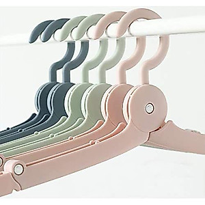 CHMHY 6 Pcs Folding Clothes Hangers, Travel Clothes Hanger Portable Folding Clothes Hangers and Save Space for Both Family and Travel Use