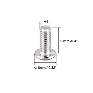 uxcell M4x10mm Machine Screws Hex Socket Round Head Screw 304 Stainless Steel Fasteners Bolts 20pcs