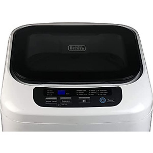 BLACK+DECKER Small Portable Washer, Washing Machine for Household Use, Portable Washer 0.84 Cu. Ft. with 8 Cycles, Transparent Lid & LED Display