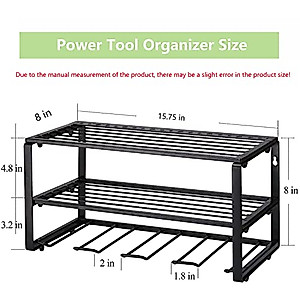 Power Tool Organizer, Drill Holder Wall Mount, Power Tool Storage Rack With Removable Design, Garage Heavy Duty Tool Shelf for Cordless Drill Storage, Gifts for Men/Dad/Grandfather