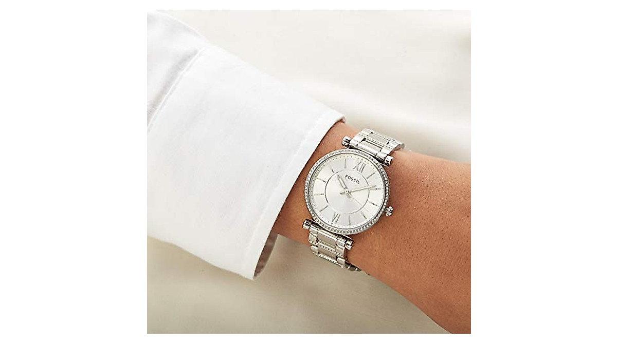 Fossil Women's Carlie Quartz Watch - Silver Glitz ES4341