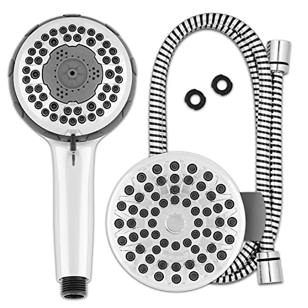 Waterpik Power Spray Dual 2-in-1 Shower System With Rain Shower Head and 8-Mode Hand Held Shower Head, Chrome VIC-133E-NSP-853E