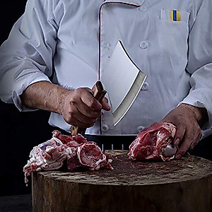 LICAIDAO Meat Cleaver Heavy Duty Axes Butcher Knife Bone Breaker for Meat and Bone Chopper cutter breaker Traditional Forged Cleaver for Meat and Bone Chopping Knife Axes for Home Kitchen Restaurant