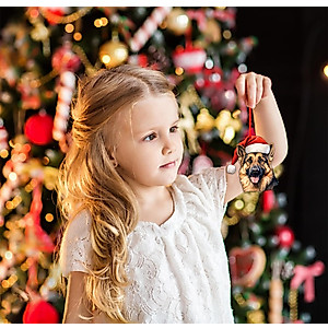 D24TIME German Shepherd Christmas Ornament-German Shepherd Ornament for Christmas Tree Decorations Acrylic German Shepherd Gifts for Women German Shepherd Dog Lovers Car Home Office Hanging Decor