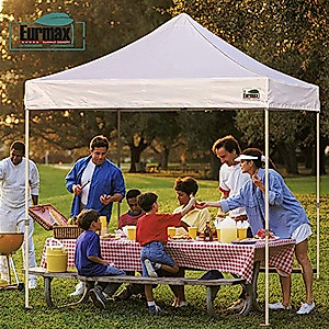 Eurmax New 10x10 Pop Up Canopy Replacement Canopy Tent Top Cover, Instant Ez Canopy Top Cover ONLY, Choose 30 colors,Bonus 4PC Pack Canopy Weight Bag (White)