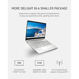 HP 15 Laptop, AMD Ryzen 3 3250U Processor, 8 GB RAM, 256 GB SSD Storage, 15.6-inch HD Micro-edge Display, Windows 10 Home, Long-Lasting Battery, HP Fast Charge, 720p Webcam (15-ef1021nr, 2020)