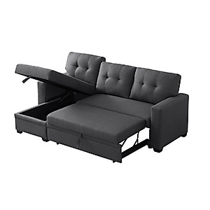 FAVSH Sofa-Abolished, 82", Dark Gray