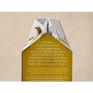 Flying Colors Premium Organic Wild Bird Seed | Black Oil Sunflower Seed | USDA Organic Ingredients | Best Seed for Backyard Bird Feeders | 3 Gallon Easy-Pour Carton
