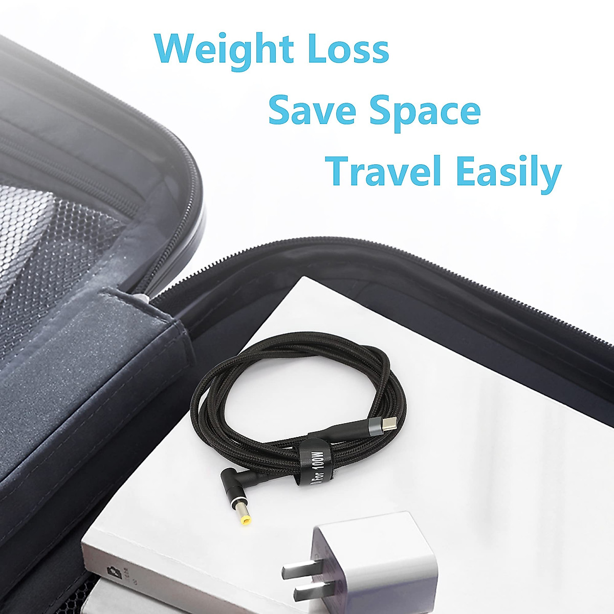 CERRXIAN 6.5ft 100W PD USB Type C Male Input to 90 Degree DC 5.5 x 2.5 mm Male Power Charging Cable for K55A K55N K501UX K53E Q550L G360 G450 G455(5525-100W)