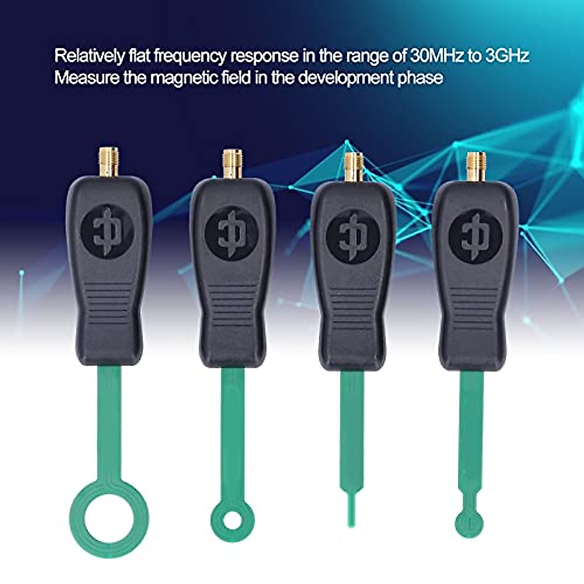 Kadimendium 4Pcs Near Field Probe EMI EMC Pre Certified Magnetic Field Test Tool Magnetic Field Probes Set 30MHz‑3GHz KCR20B Magnetic Field Antenna