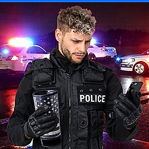 Blue Lives Matter by Spit Bud - The Ultimate Spittoon for Chew - Portable Dip & Snuff Cup with Lid, Pop Tab, Spill-Proof Funnel, Can Cutter & Holder - Fit in Cup Holders - Holds 8oz - Made in USA