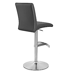 Zuri Furniture Modern Coveteur Adjustable Height Swivel Bar Stool in Black