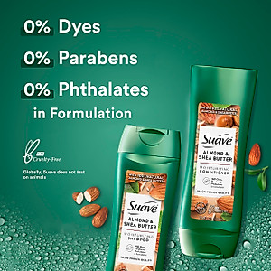 Suave Shampoo and Conditioner Set, Almond & Shea Butter - Moisturizing Shampoo & Conditioner, Dry Hair Treatment, Scented, 12.6 Oz Ea (2 Piece Set)