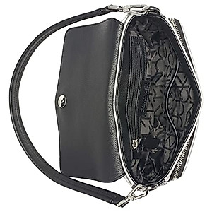 Calvin Klein Ava Novelty Demi Shoulder Bag, Black Multi Perf Logo, One Size