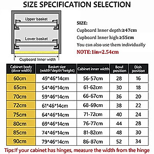 2 Tier Cabinet Pull Out Shelves 304 Stainless Steel Wire Basket Sliding Drawer for Cabinet Storage Shelves Heavy Duty Slide Out Pan Lid Cookware Organizer for Kitchen Cupboard Pantry (74(W)*46(D)*14(