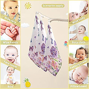 Summer Wide Banner Beautiful Vivid Iberis Fingertip Towel 5pcs Hand Bath Towel Absorbent Soft Cotton Cloth for Newborn Drooling Feeding Nursery Kitchen Deco