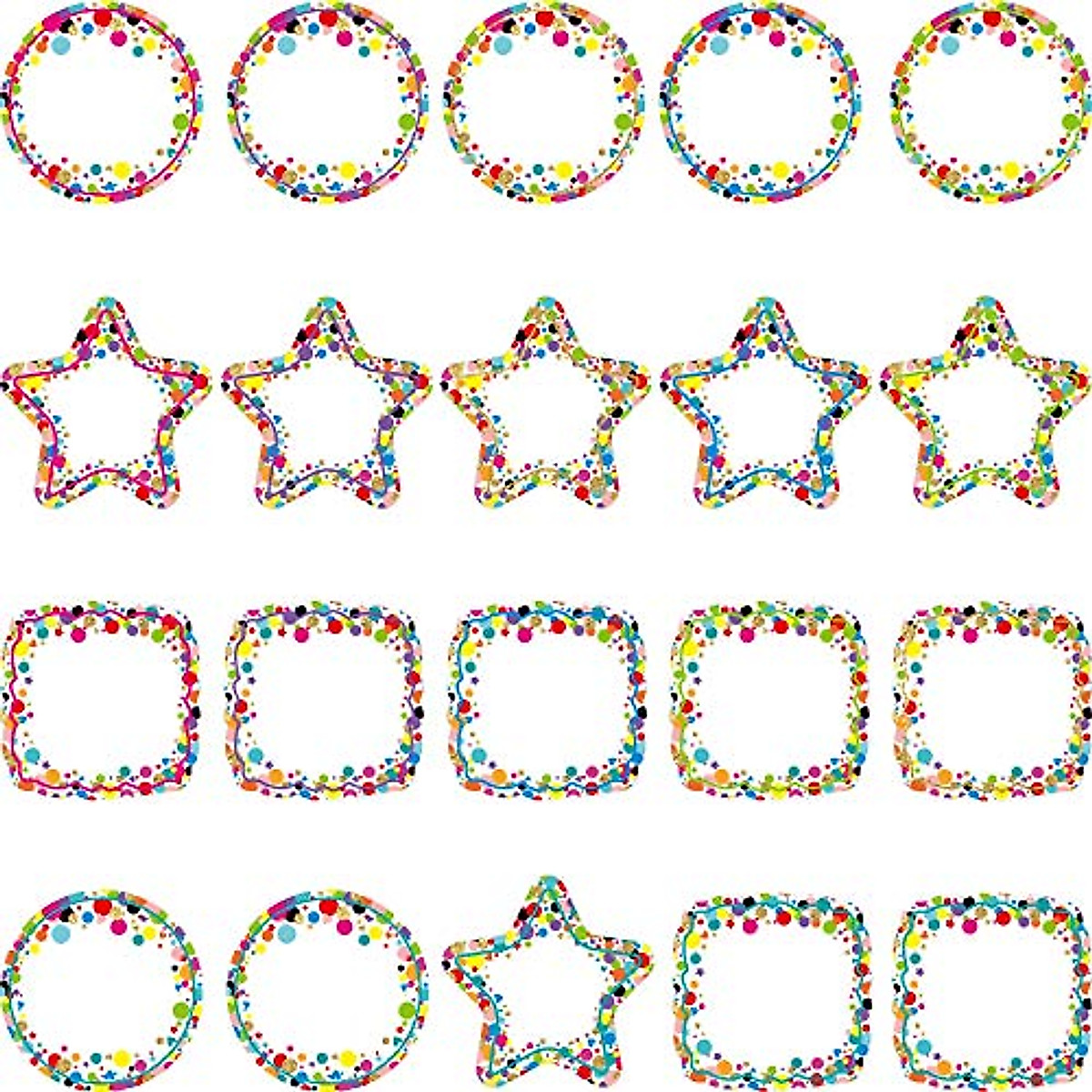 Colorful Confetti Accents Set for Classroom & Crafts | 72 Pieces