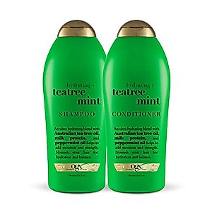 OGX Hydrating + Tea Tree Mint Shampoo & Conditioner, 25.4 Ounce (Set of 2)