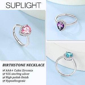 Suplight Promise Ring for Her Septembler Birthstone Blue Sapphire Ring Sterling Silver Ring