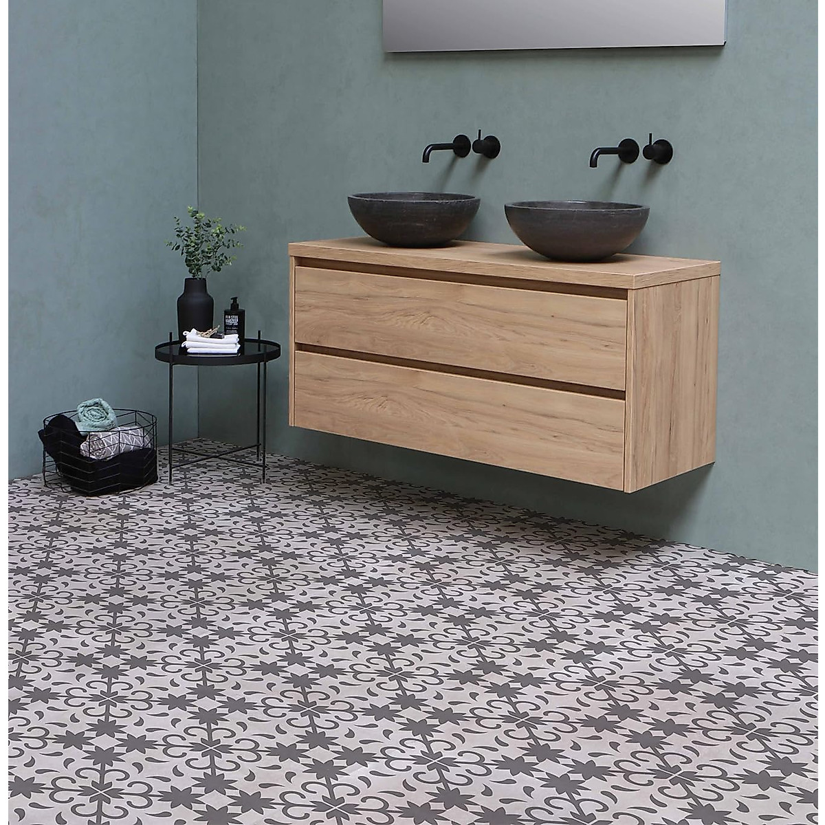 NEGLEX 16 Pack Tile Stencil Set (8X8 Inch), Mexican Stencil Pattern, Use As Floor Stencils Or Wall Stencils, Reusable Stencils for Painting Floor Furniture Canvas, DIY Mexican Talavera Home Décor