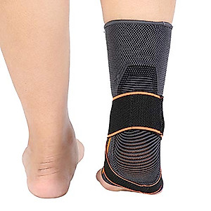 Ankle Support Brace, Breathable Plantar Fasciitis Sock with Arch Support Compression Ankle Brace Sleeve Elastic Foot Strap Guard Foot Brace for Sprained Ankle, Heel Pain Sports(Men's One Size (L))
