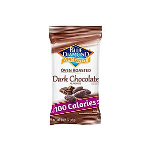 Blue Diamond Almonds Dark Chocolate Cocoa Dusted Snack Nuts, 100 Calorie Packs, 32 Count
