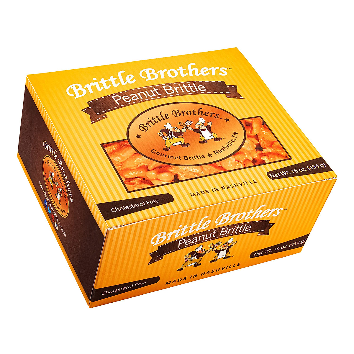 Brittle Brothers Peanut Brittle - 16 oz. Box : Voted #1-4x’s more Nuts - Gift Set Cashew Pecan Bacon Corporate Christmas Mother Father Chocolate